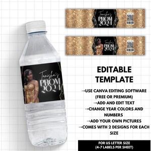 Prom Party Template Bundle, 2025 Party Favor Canva Templates, Editable ...