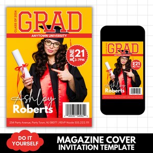 Magazine Cover Invitation Template, Editable Canva Template for ...