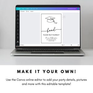 Graduation Food Sign Template, Editable Buffet Table Sign Canva ...