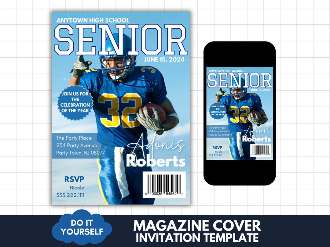 Magazine Cover Invitation Template, Editable Canva Template for ...
