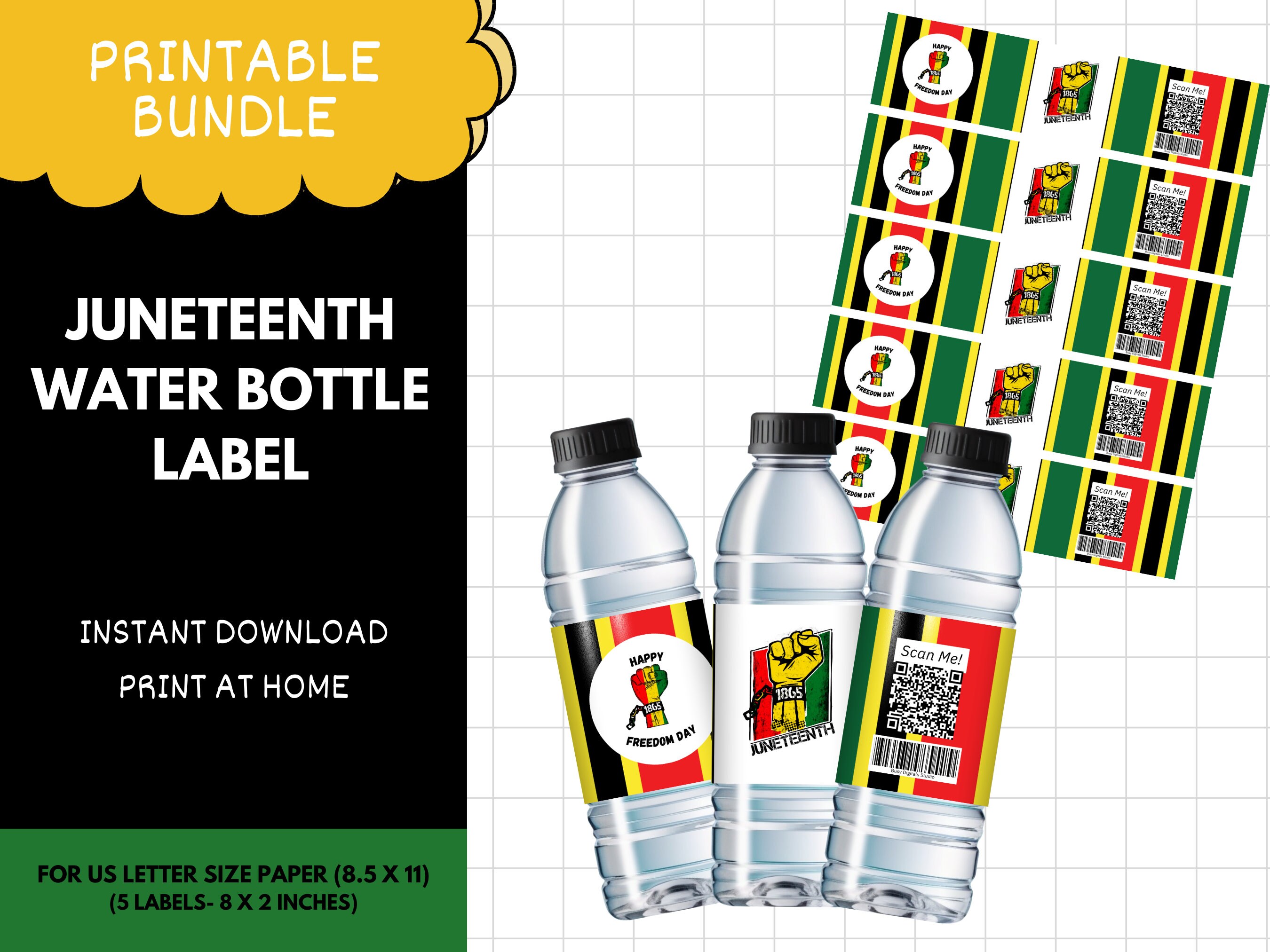 Juneteenth Party Bundle, Instant Download, Printable Candy Bar, Chip ...