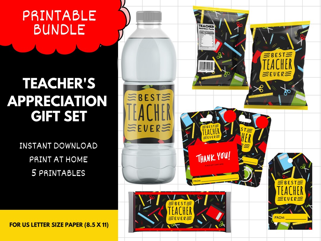 Chip Bags & More for Teacher Appreciation, Instant Download, Printable ...