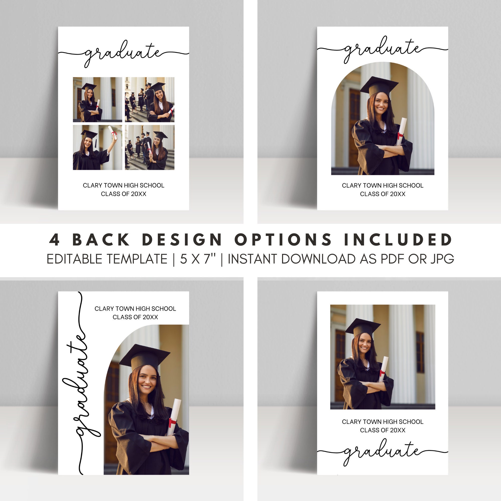 She Did It Graduation Party Invite Template, Minimalist Graduation ...
