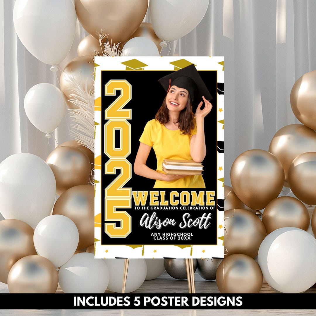 Editable Graduation Welcome Sign Template, Printable Grad Party Welcome ...