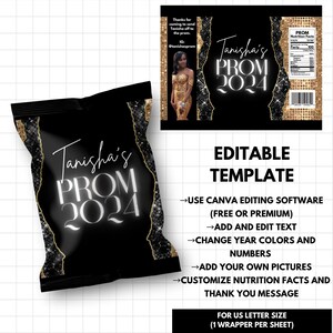 Prom Party Template Bundle, 2026 Party Favor Canva Templates, Editable ...