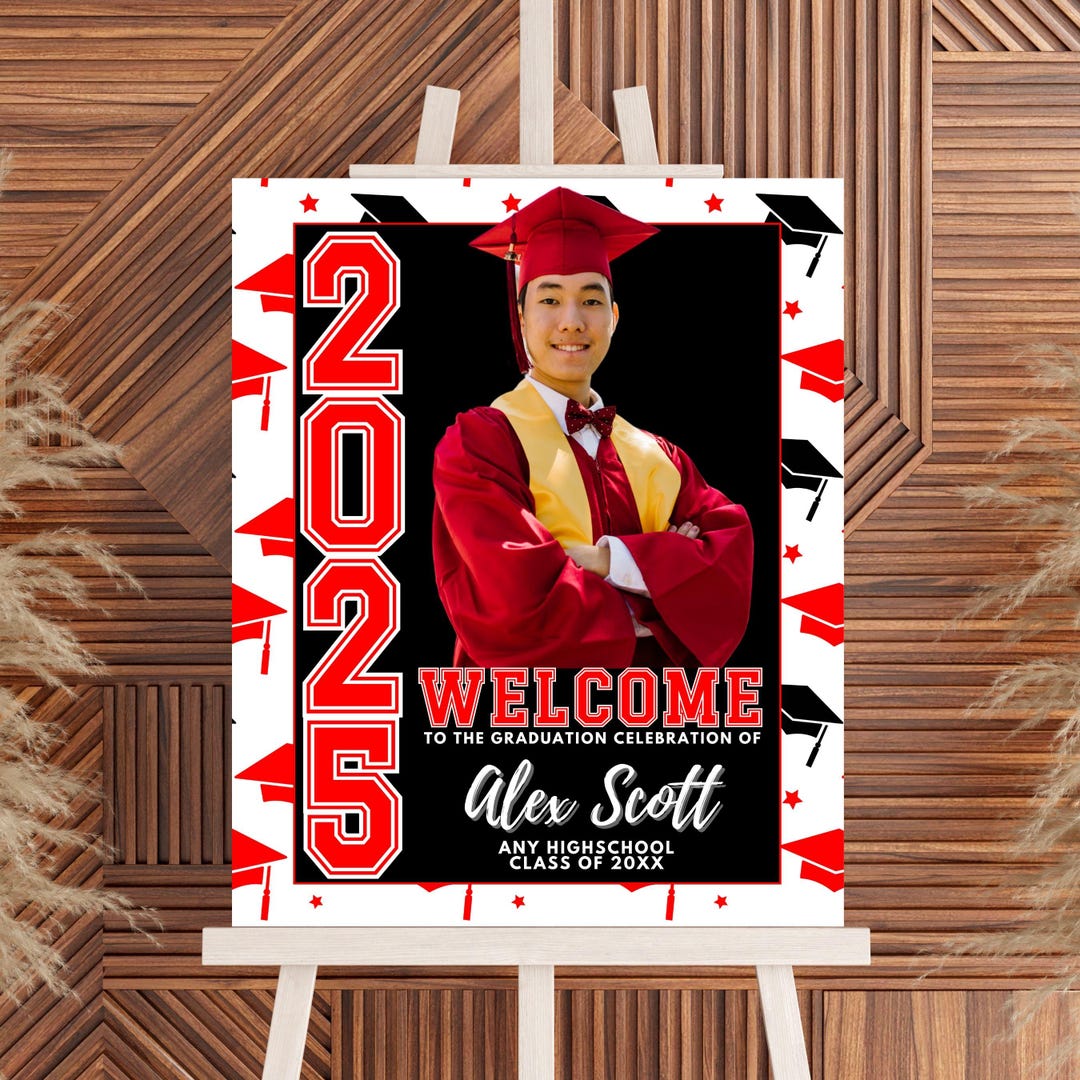 Editable Graduation Welcome Sign Template, Printable Grad Party Welcome ...