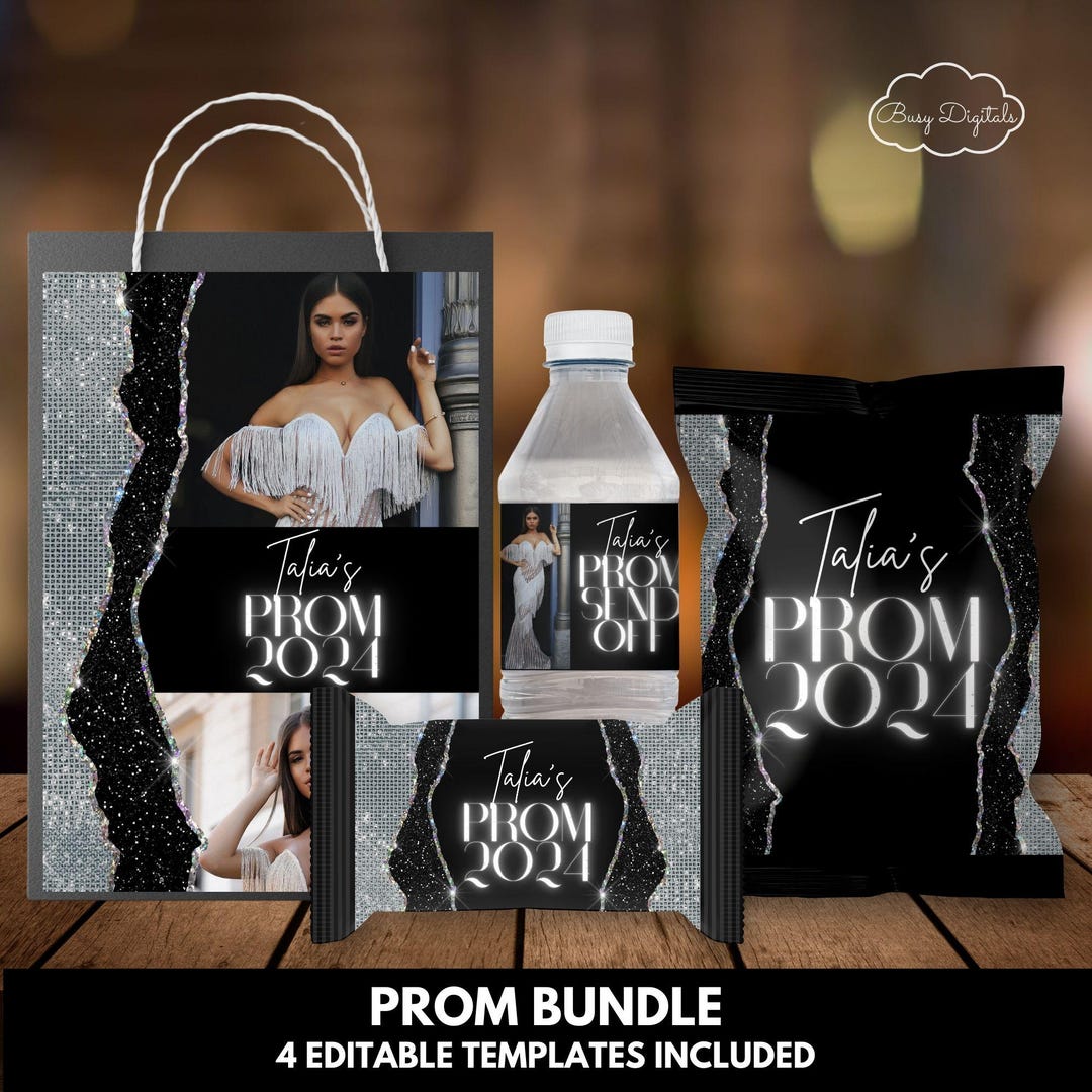Prom Treat Template Bundle, Prom Party Favor Canva Templates, Editable ...