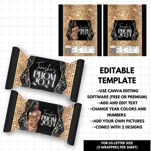 Prom Party Template Bundle, 2025 Party Favor Canva Templates, Editable ...
