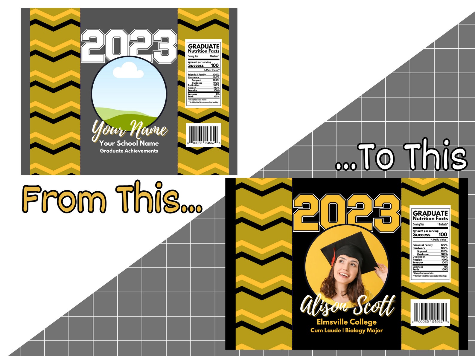 Canva Chip Bag Template for Graduation, 2024 Graduate Custom Picture ...