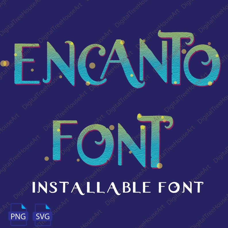 Encanto Font Alphabet PNG - Etsy