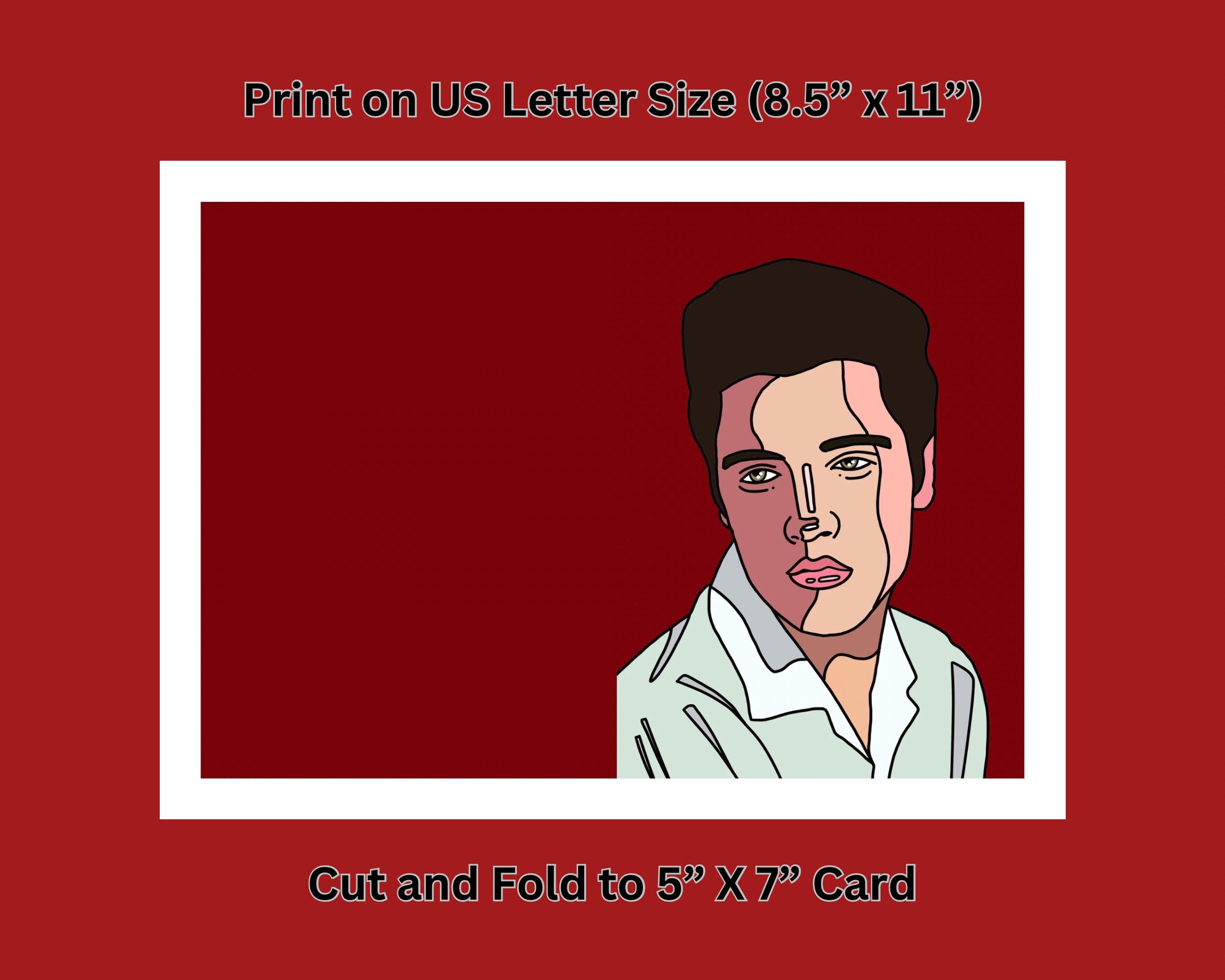 Elvis Printable Greeting Card - Etsy