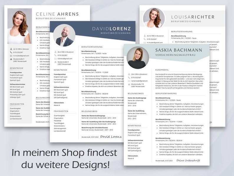 Bewerbungsvorlagen Word Lebenslauf Vorlage Deutsch Bewerbung Word CV ...