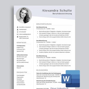German Resume Template Word Professional CV With Cover Letter & Cover ...