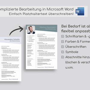 German Resume Template Word Professional CV With Cover Letter & Cover ...