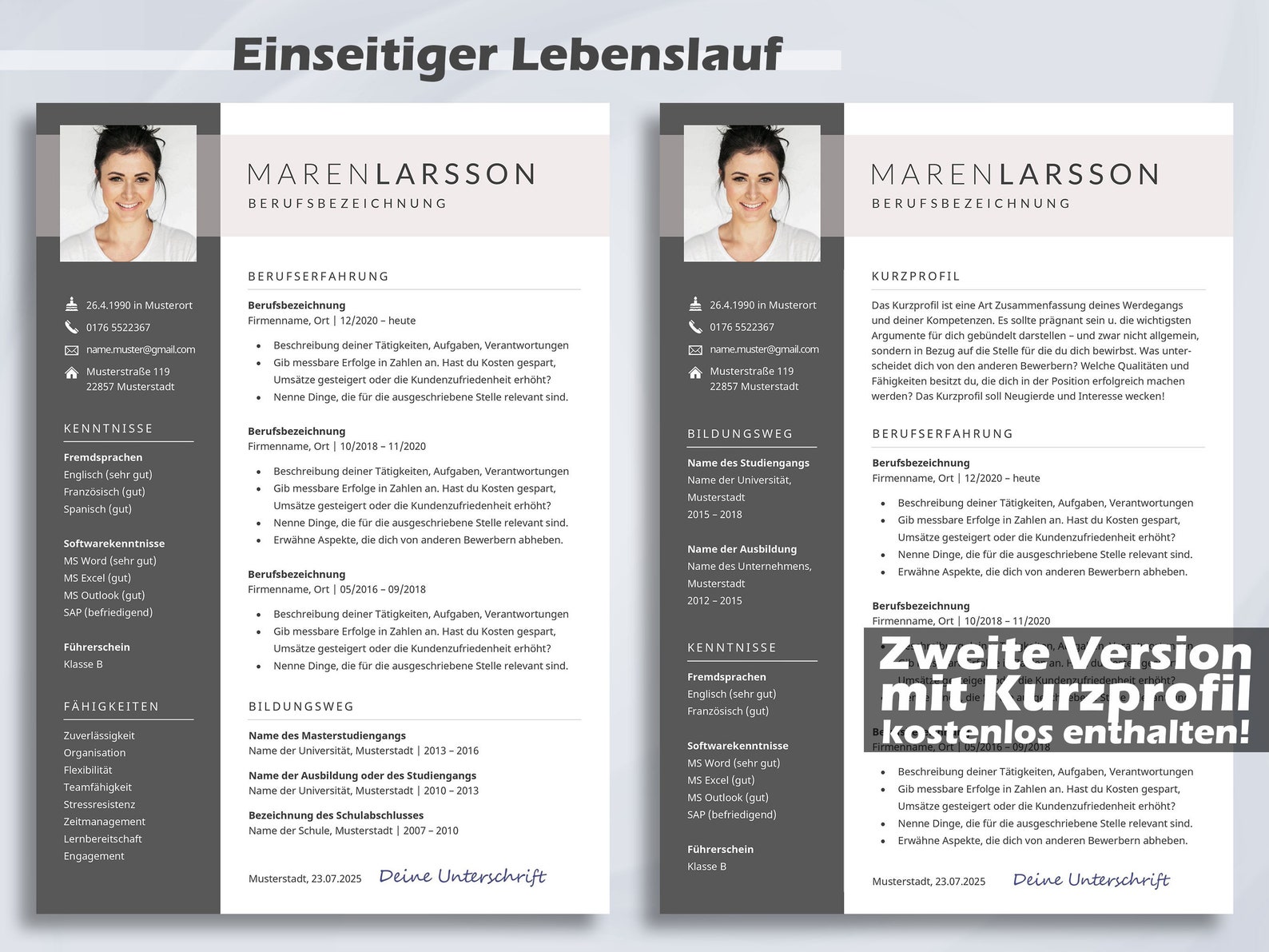 Bewerbungsvorlagen Word Lebenslauf Vorlage Bewerbung Bewerbungsvorlage ...