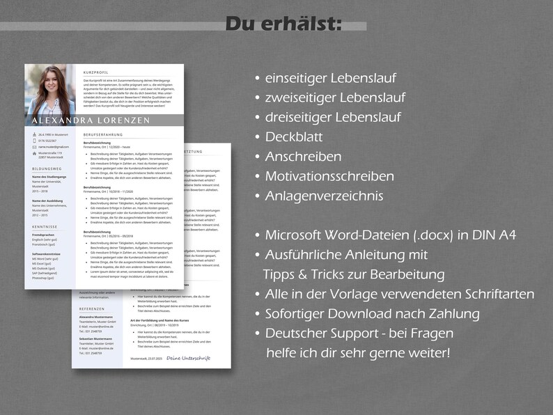 Bewerbungsvorlagen Word Lebenslauf Vorlage Bewerbung Bewerbungsvorlage ...