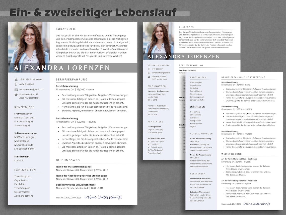 Bewerbungsvorlagen Word Lebenslauf Vorlage Bewerbung Bewerbungsvorlage ...