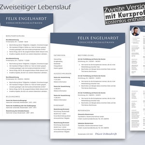 Lebenslauf Vorlage Deutsch| Bewerbungsvorlagen Word | CV Vorlage ...