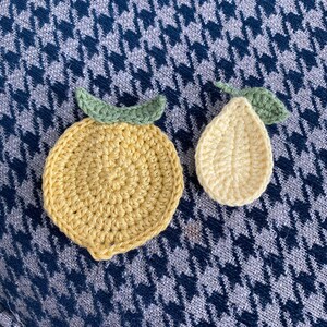 Citrus Fruit Badge, Lemon Slice Patch, Lemon Leaf Patch,crochet Lemon ...