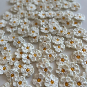 Mini Daisy Crochet Flower Set of 25, Handmade Crochet Flowers for Your ...