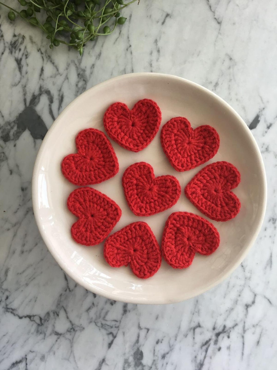 Set Of 2 6 20 Crochet Heart Appliques Crochet Red Heart Embellishments