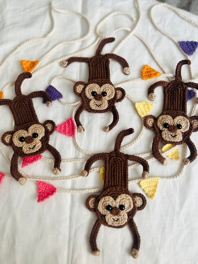 Handmade Crochet Monkey Applique: Nursery Decor Ornament - Etsy