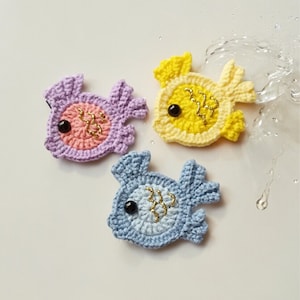 Crochet Fish Appliques, the Fish Motifs, the Fish Appliques, Baby ...