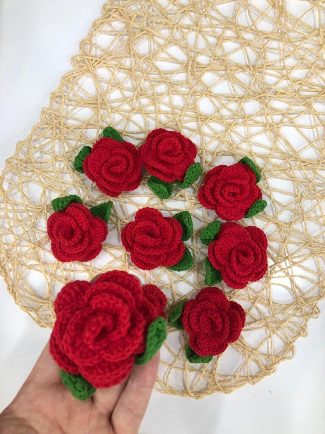 Crochet Rose Appliques, Rose Embellishments for Your Clothes, Flower ...