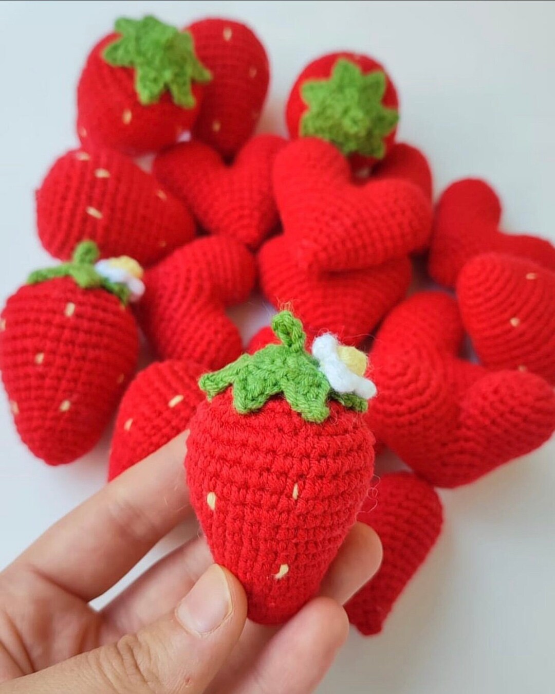 Sutuffed Berries Play Food, Crochet Forest Strawberry, Strawberries ...