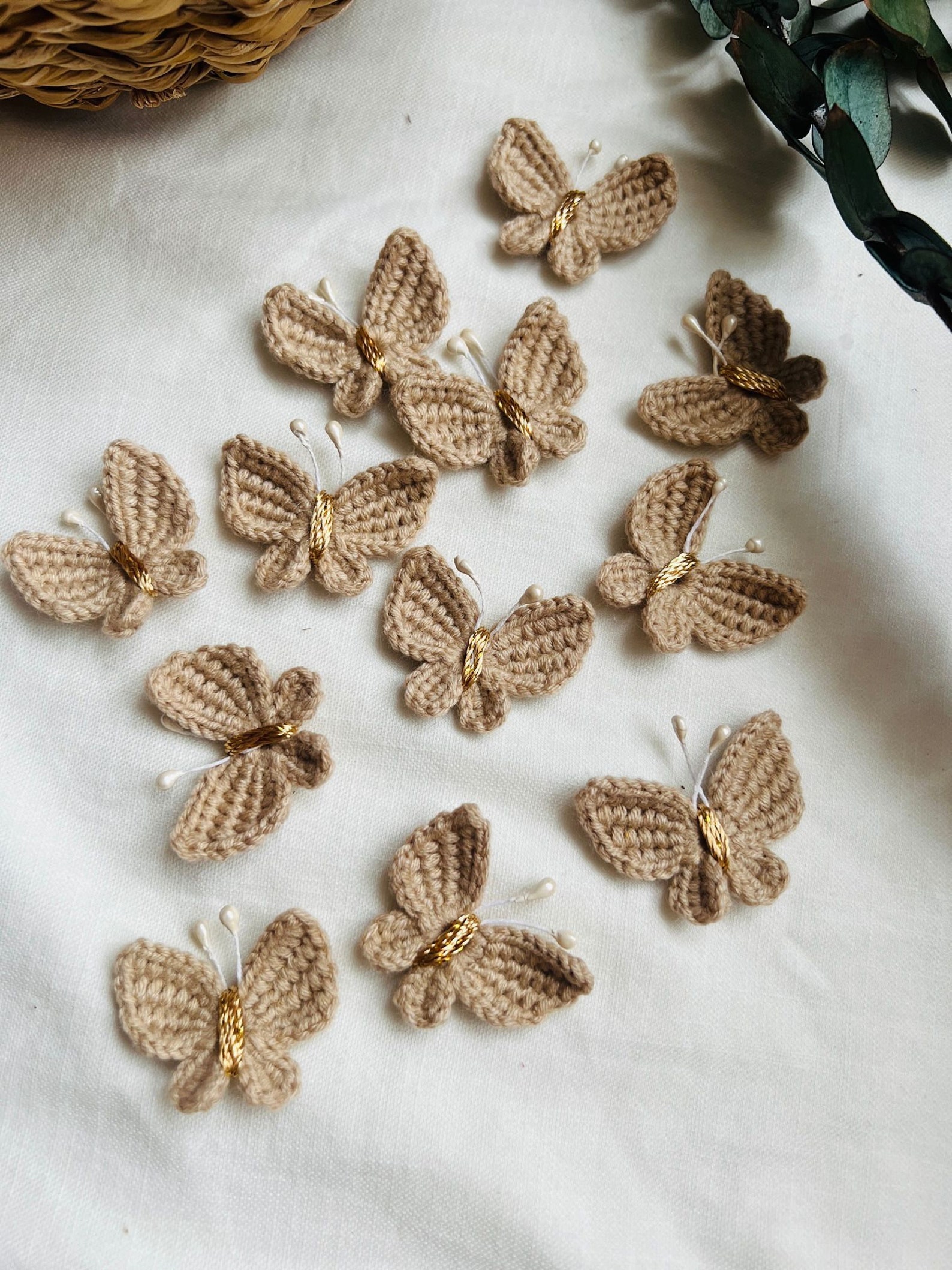 Applique papillon en coton au crochet fait main, lot de 10 appliques ...