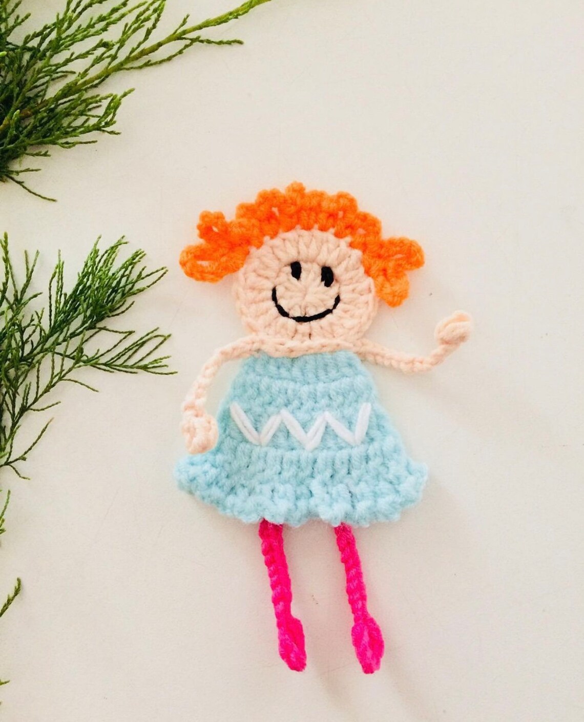 Set of 3 Crochet Girl Motif Crochet Girl Applique Design - Etsy