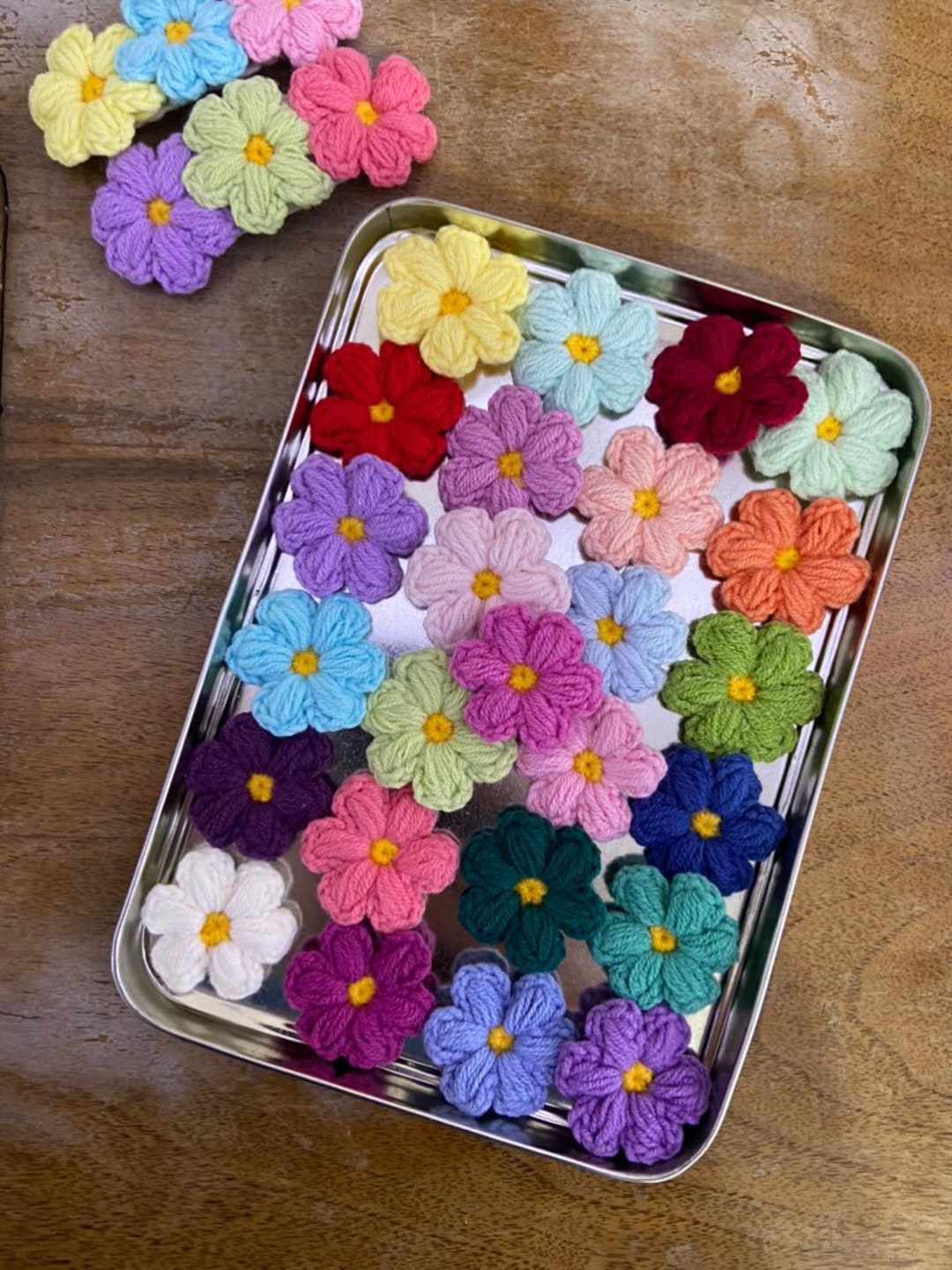 Mini Daisy Crochet Flower Set of 25 Small Crochet Daisy - Etsy