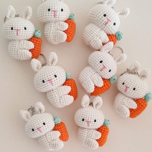 Handmade Miniature Animal, Crochet Bunny With Carrot, Amigurumi Bear ...