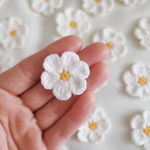 Mini Daisy Crochet Flower Set of 25, Handmade Crochet Flowers for Your ...