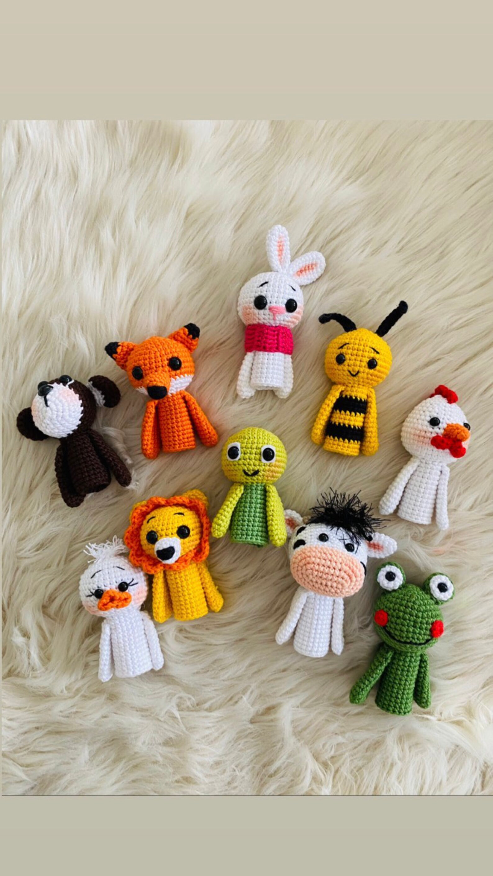 Forest Animals Finger Puppet Handmade Amigurumi Puppets - Etsy