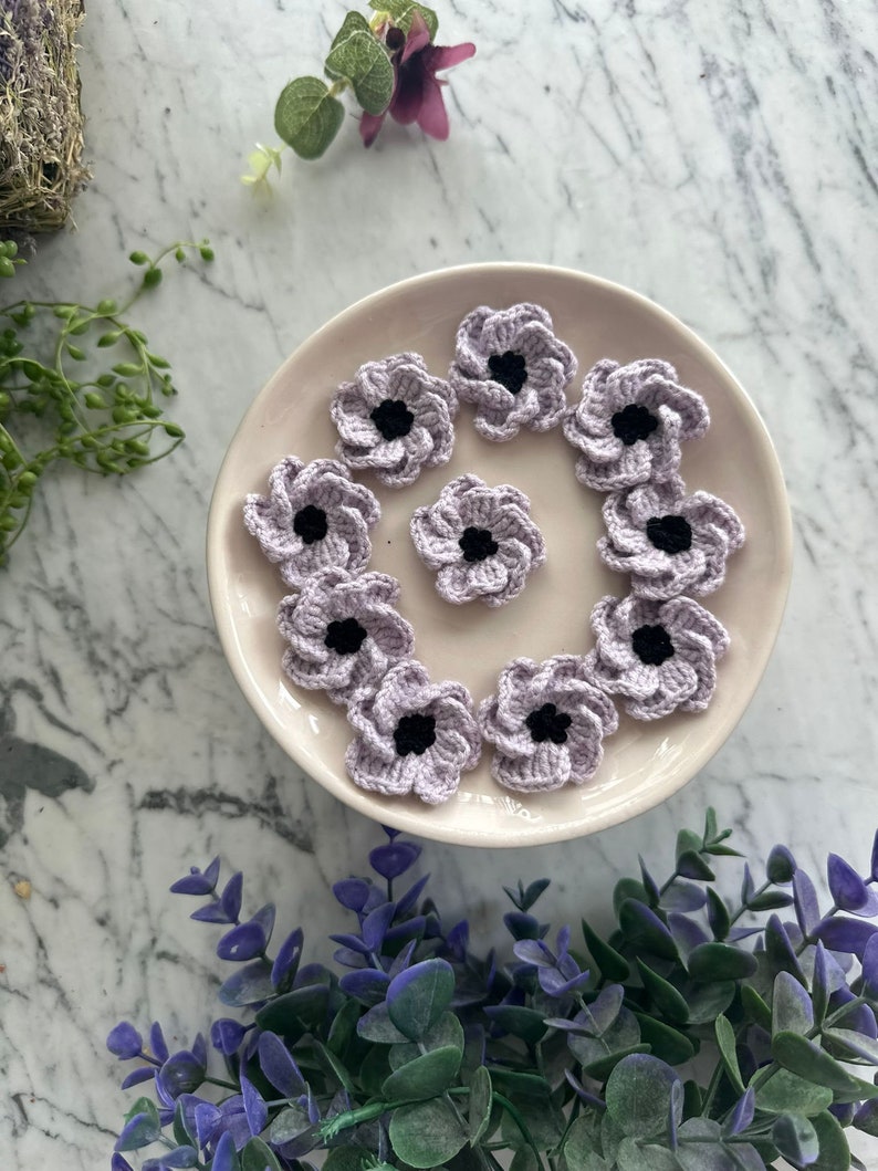 Crochet Collourful Flower Appliques Set of 15 Handmade Craft - Etsy