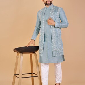 Embroidery Work Koti Indo Western Attached Koti jacket in Kurta Full ...