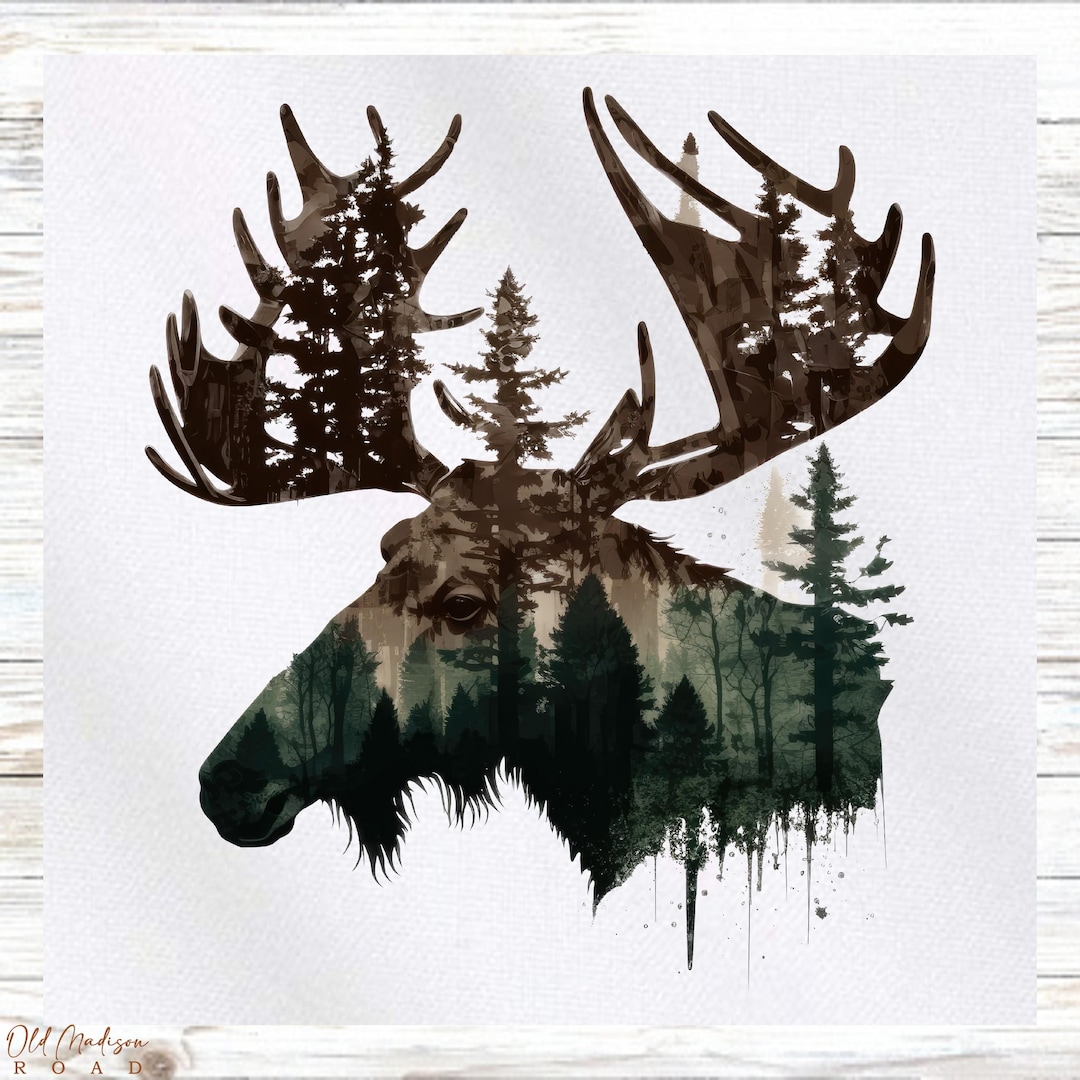 Moose Fabric Panel - Wildlife Fabric Panel - Quilt Panel - Quilting ...