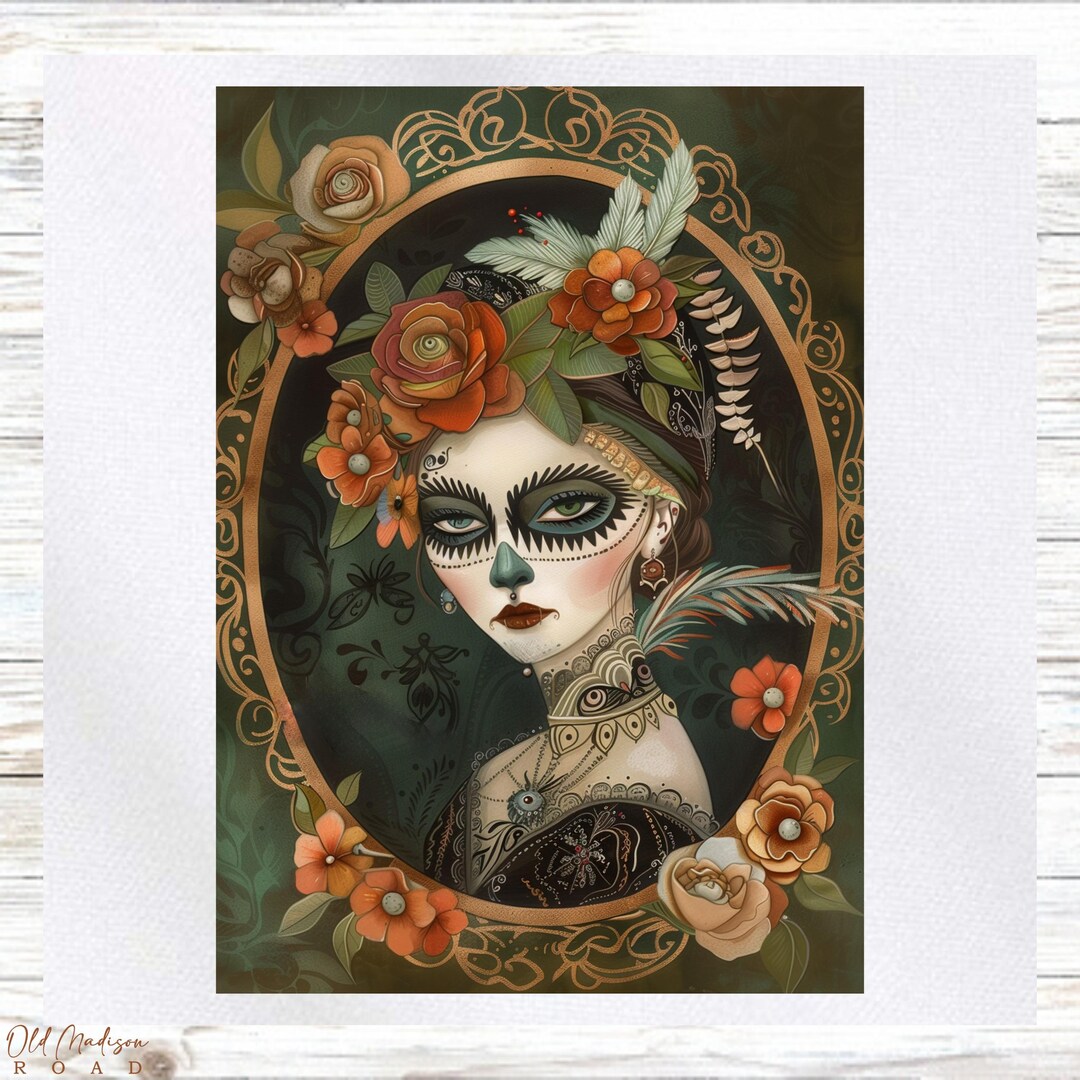 Dark Fantasy Fabric Panel - Folk Art Fabric Panel - Quilt Panel ...