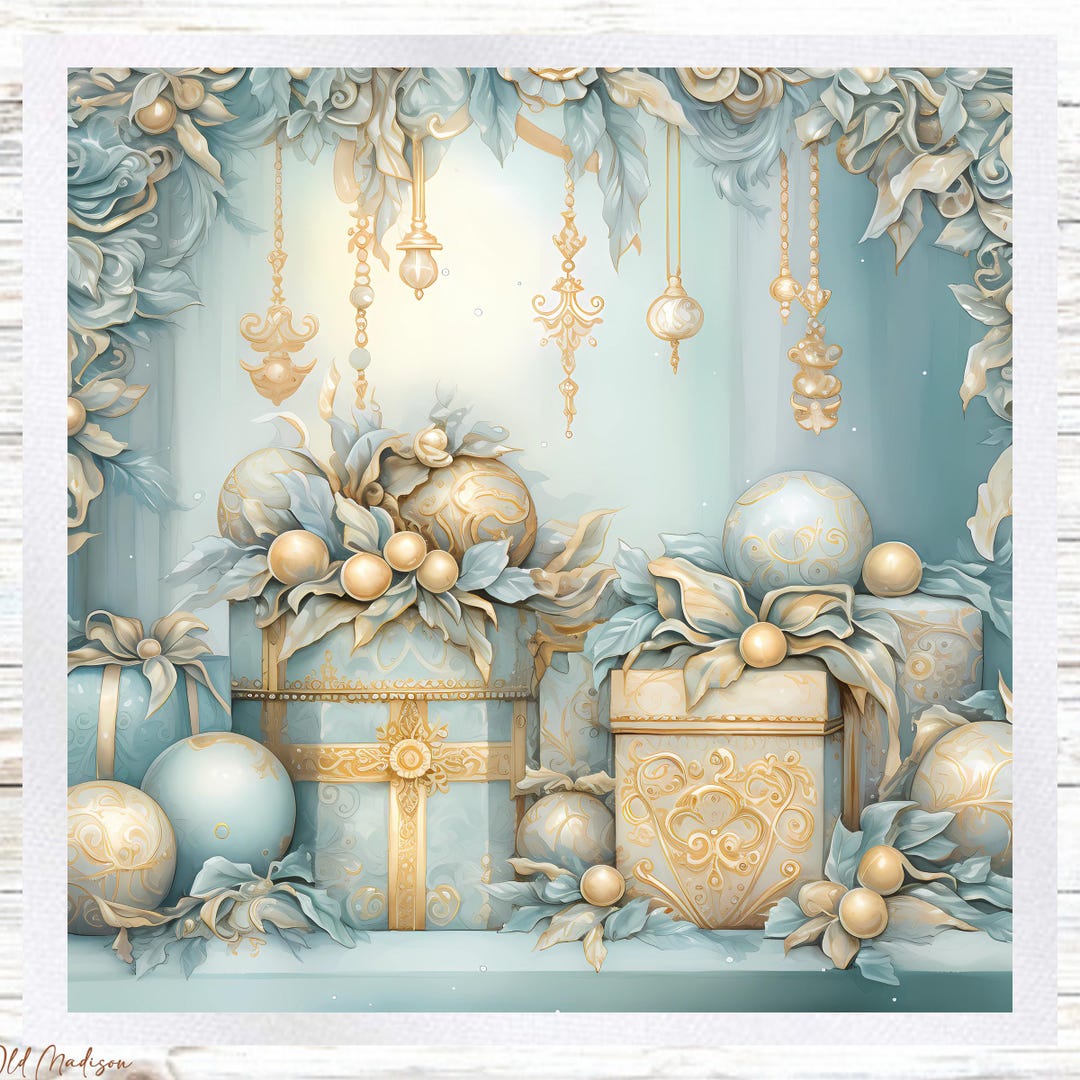 Christmas Fabric Panel - Light Blue Fabric Panel - Quilt Panel ...