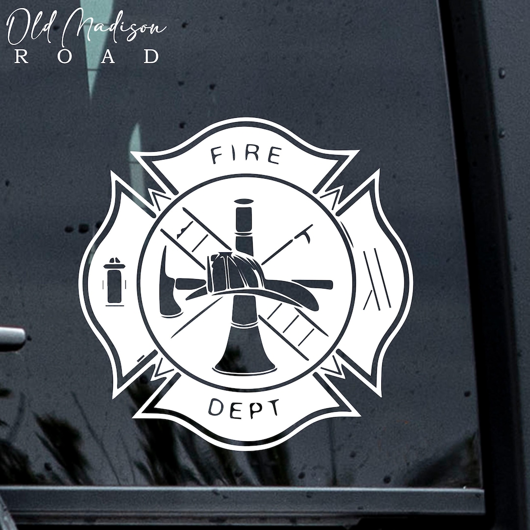 Fire Department Emblem Decal, Fire Department Decal, Fire Dept Decal ...
