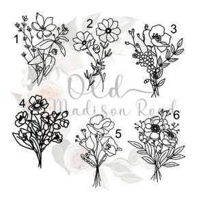 Floral Bouquet Decal, Floral Car Decal, Magnolia, Simple Flower Decal ...