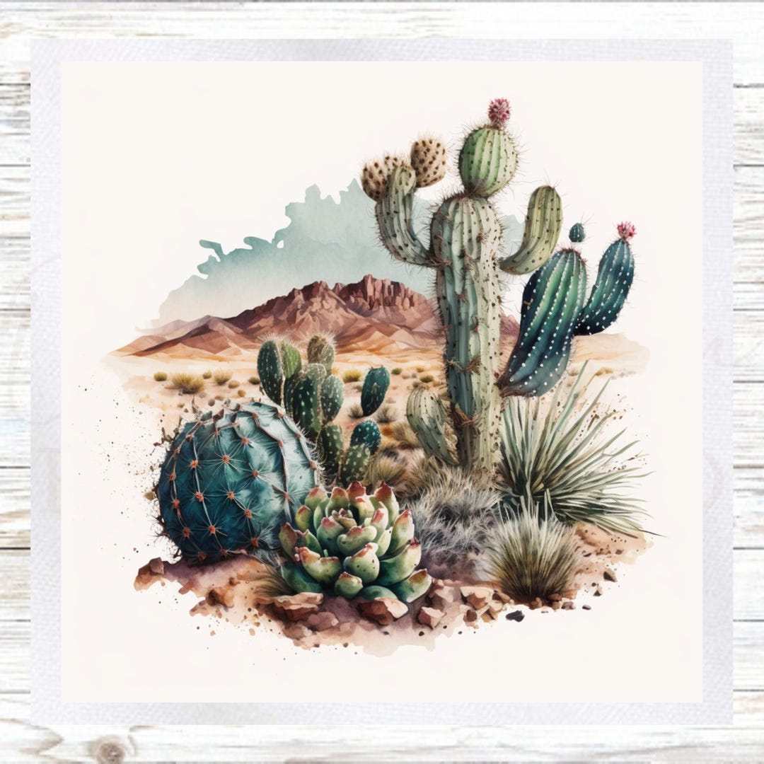 Cactus Fabric Panel - Plant Fabric Panel - Quilt Panel - Quilting ...