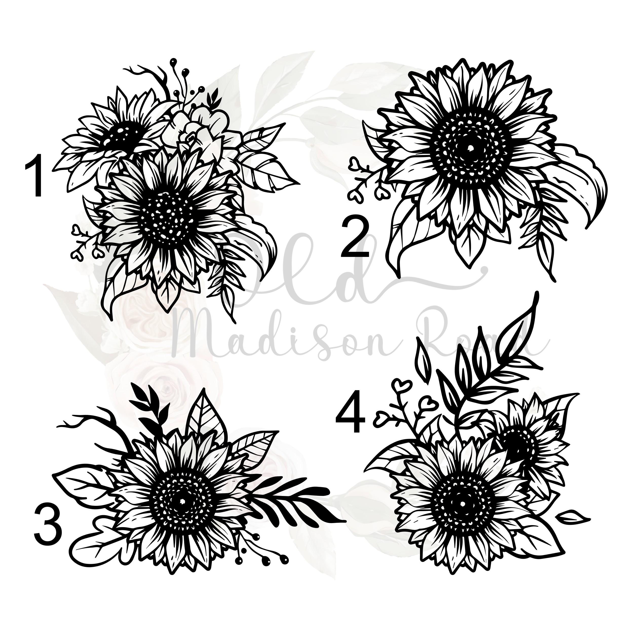 Sunflower Decal, Sunflower Car Decal, Sunflower, Simple Flower Decal ...