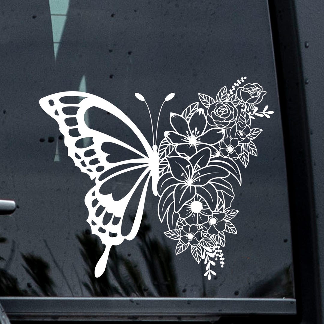 Butterfly Decal - Butterfly Car Decal - Butterfly - Simple Butterfly ...