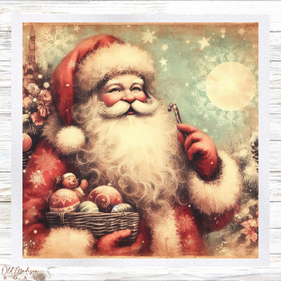 Christmas Fabric Panel- Santa Printed Fabric Panel-quilt Panel-quilting ...