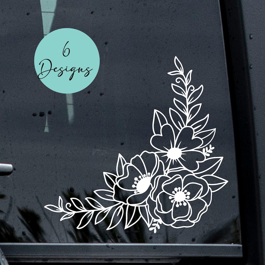 Floral Swag Decal, Magnolia Car Decal, Magnolia, Simple Flower Decal ...