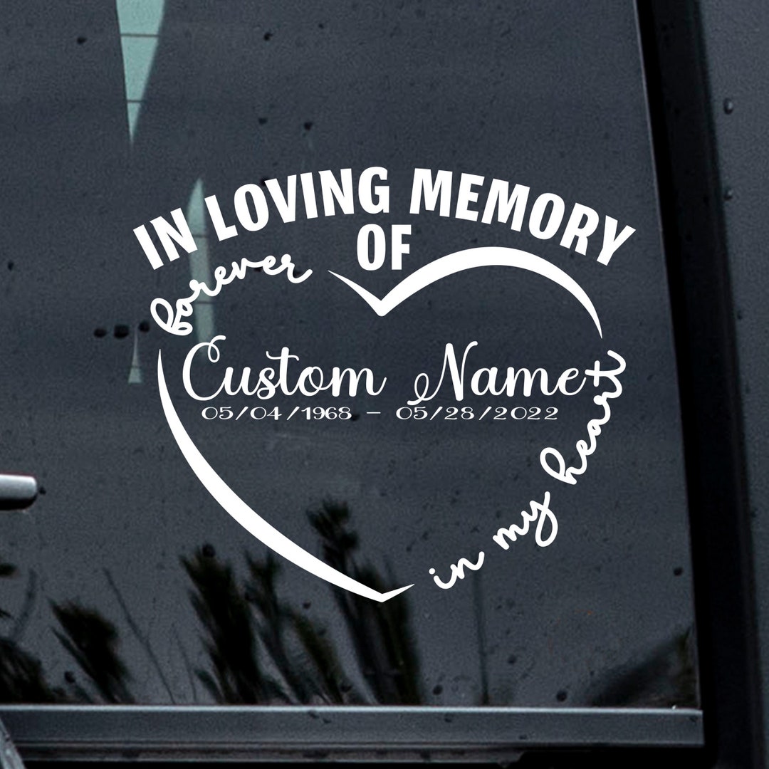 Memorial Car Decal, Bereavement Car Decal, in Loving Memory Memorial ...