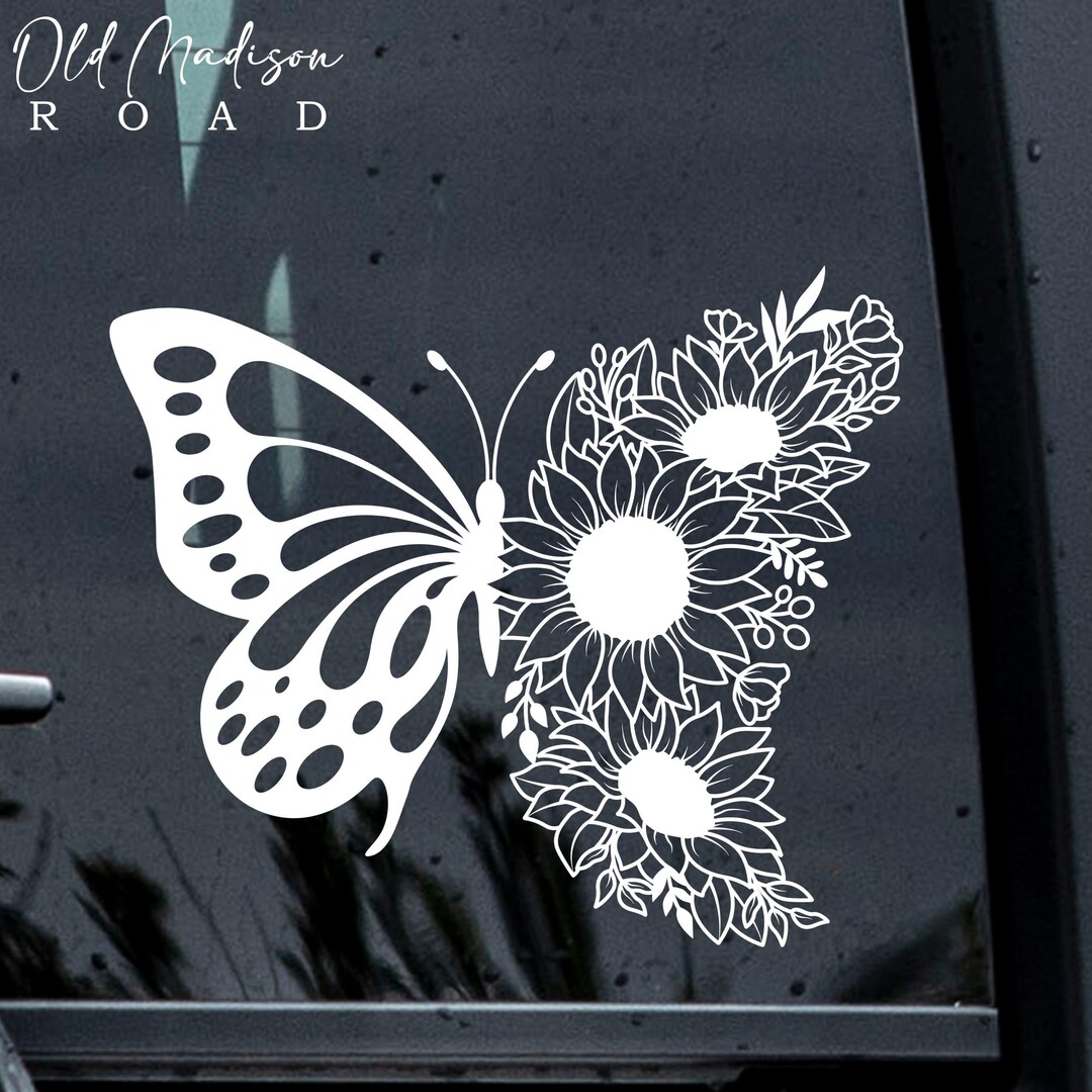 Butterfly Decal, Butterfly Car Decal, Butterfly, Simple Butterfly Decal ...