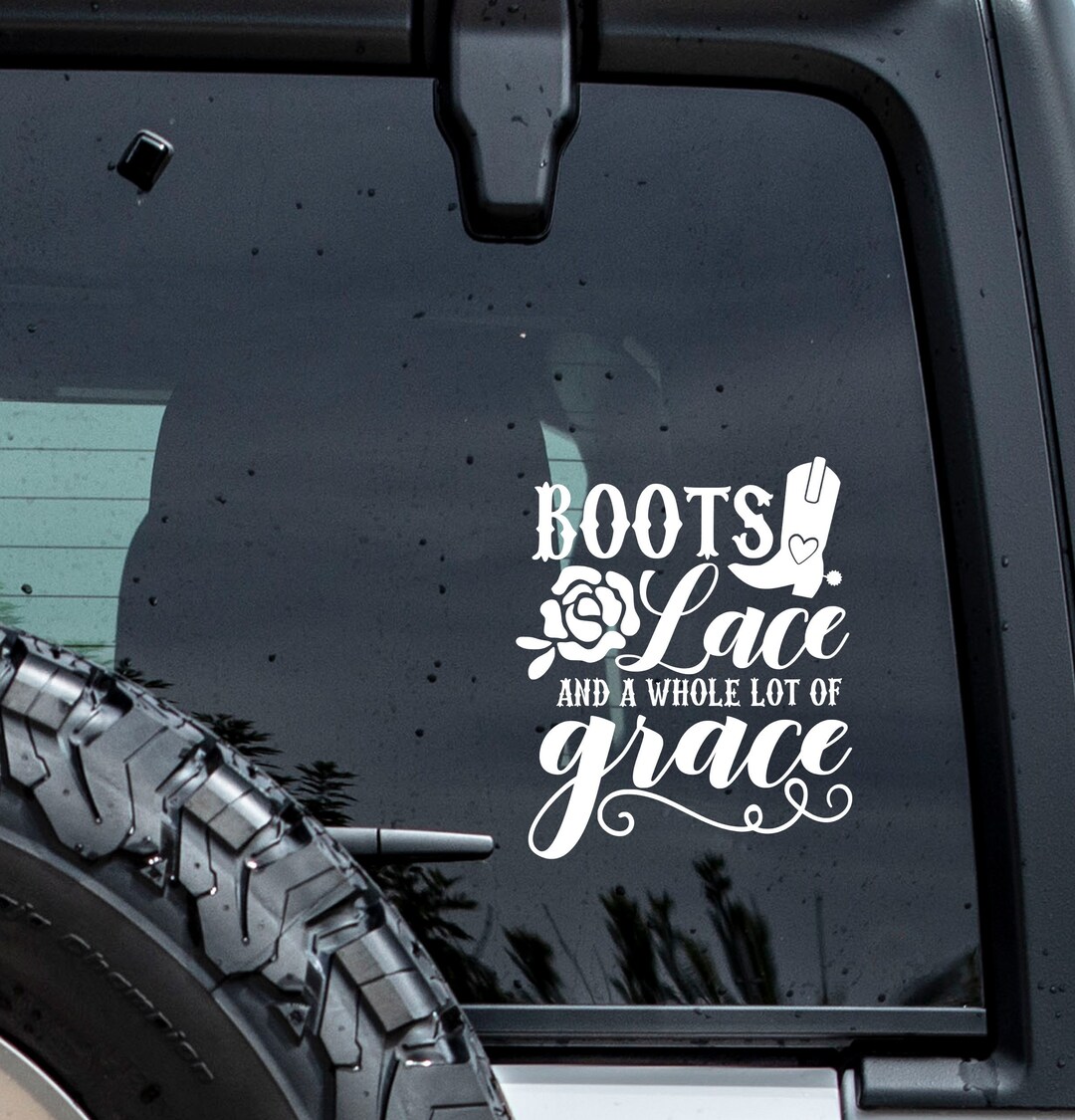 Boots and Lace Decal, Boots Decal, Country Girl Decal, Boots Sticker ...